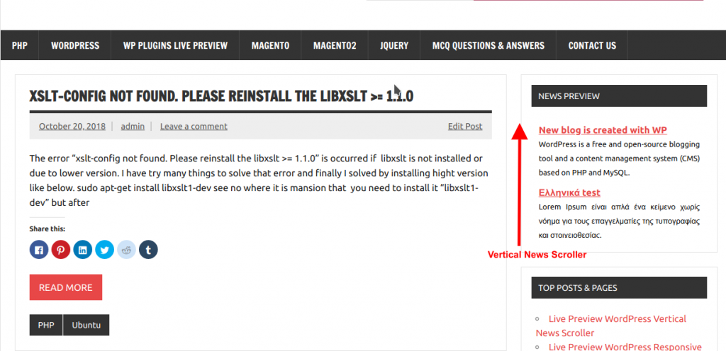 WordPress Vertical News Scroller Pro - I13 Web Solution