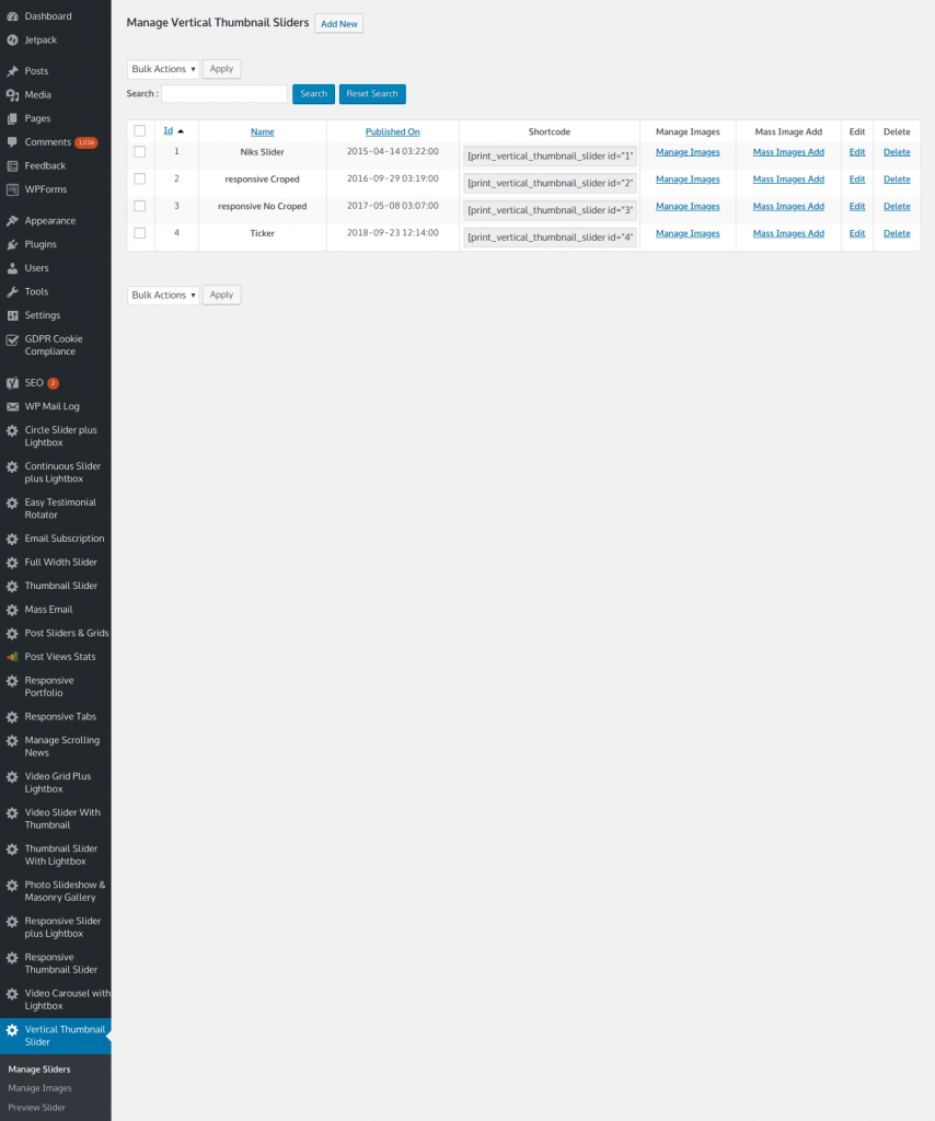 WordPress vertical thumbnail slider Pro PlugIn - I13 Web Solution